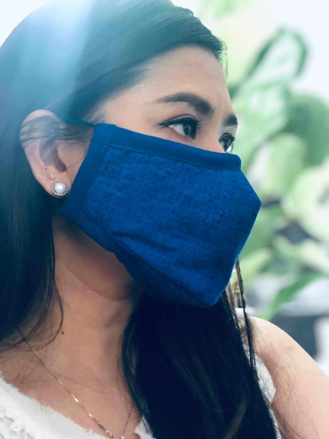 Royal Blue Fabric Face Mask With Filter Pocket 3 Layers of 100%cotton ...
