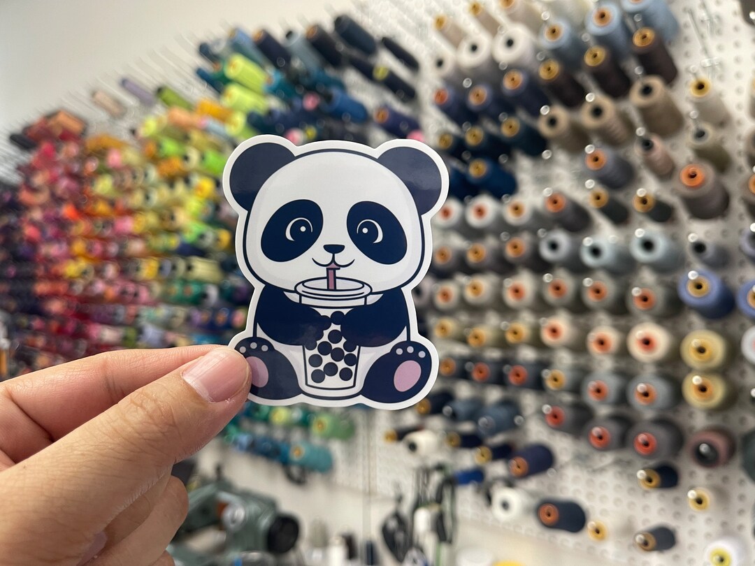 Boba Drinking Panda Sticker - Etsy