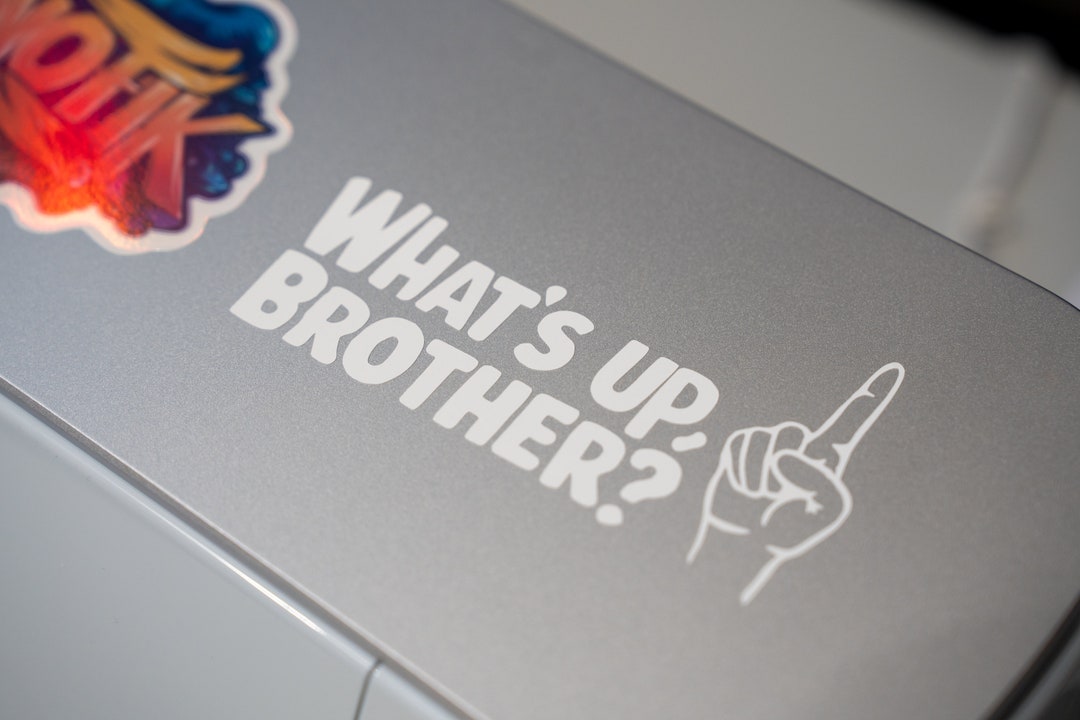 What's up Brother White Vinyl 3 X 6.5 Decal - Etsy