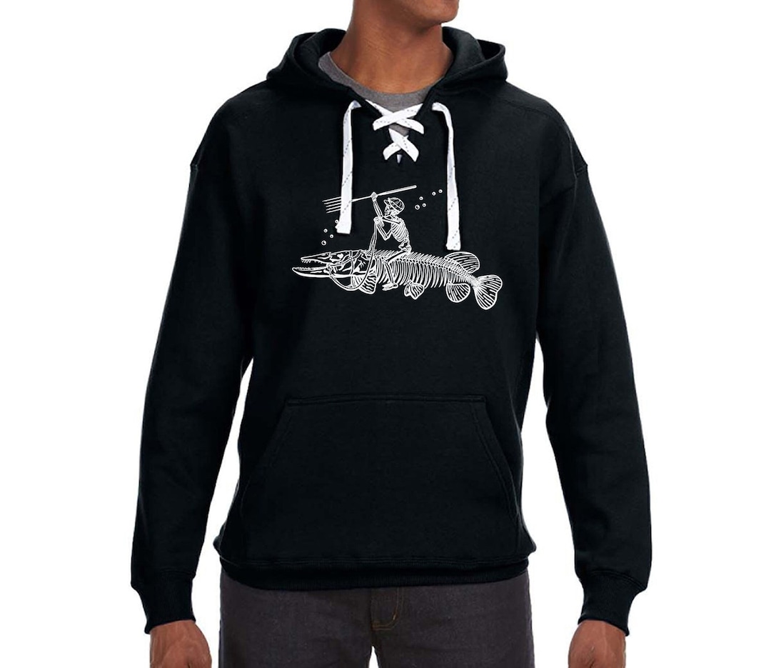 Skeleton Esox Rider — Mid-weight Hoodie by Ryan Ebert - Etsy