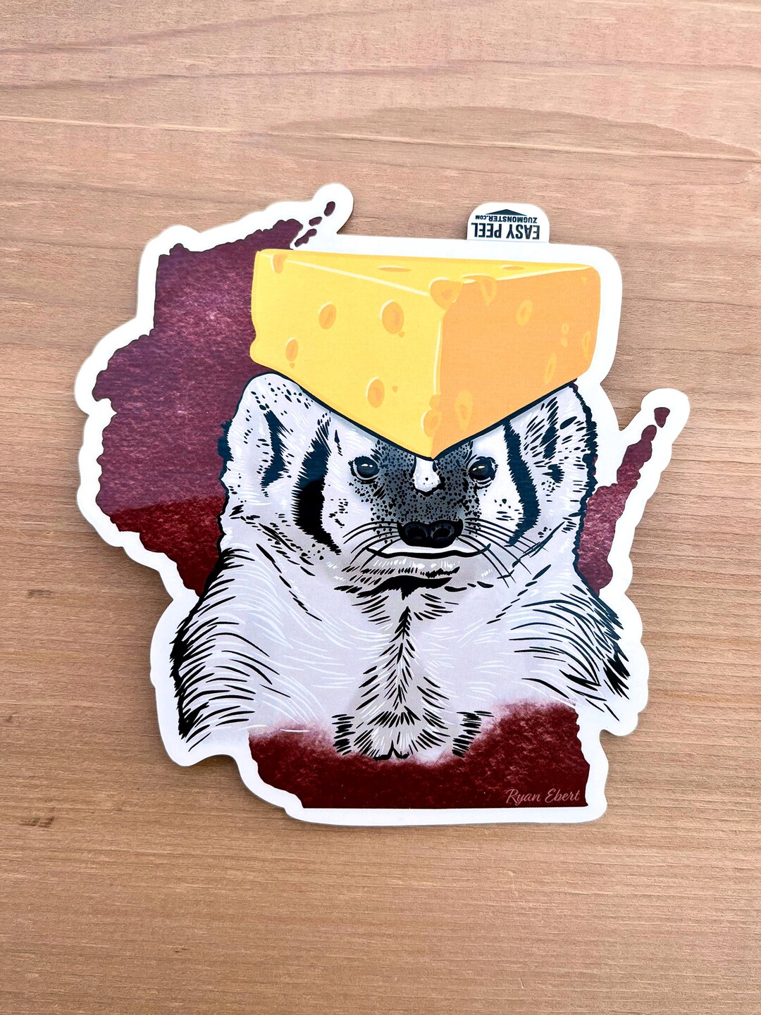 Cheesy Badger, Wisconsin Sticker Designed by Ryan Ebert - Etsy