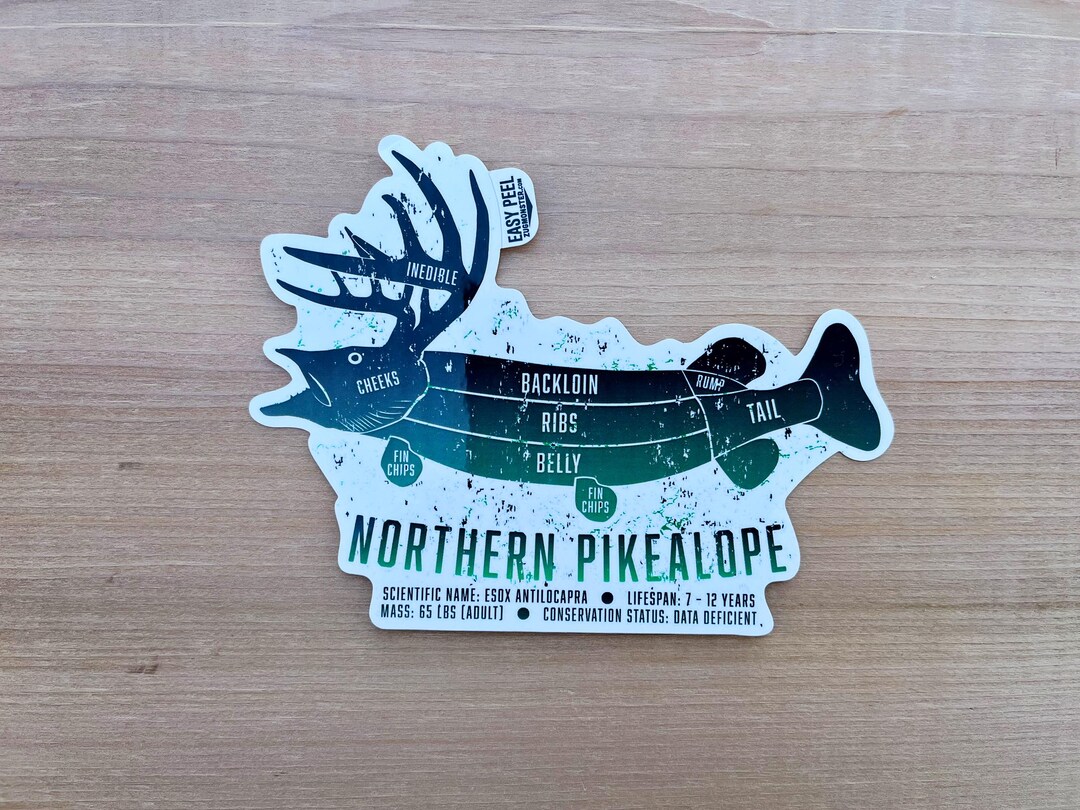 Northern Pikealope Meat Cuts Sticker Design by Ryan Ebert - Etsy