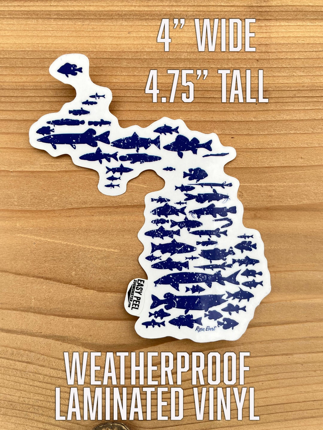 Fish of Michigan Sticker Design by Ryan Ebert - Etsy