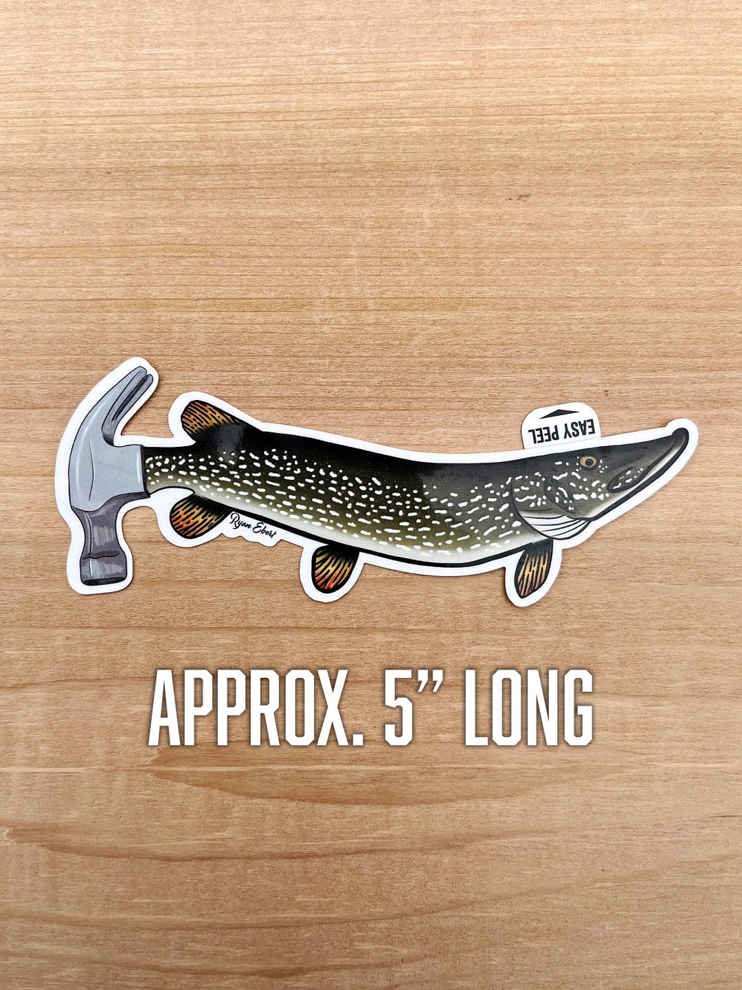 Hammer Handle Northern Pike Sticker Designed by Ryan Ebert - Etsy