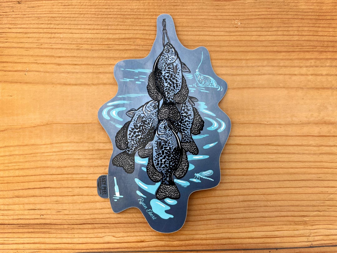 Black Crappie Stringer Sticker Design by Ryan Ebert - Etsy