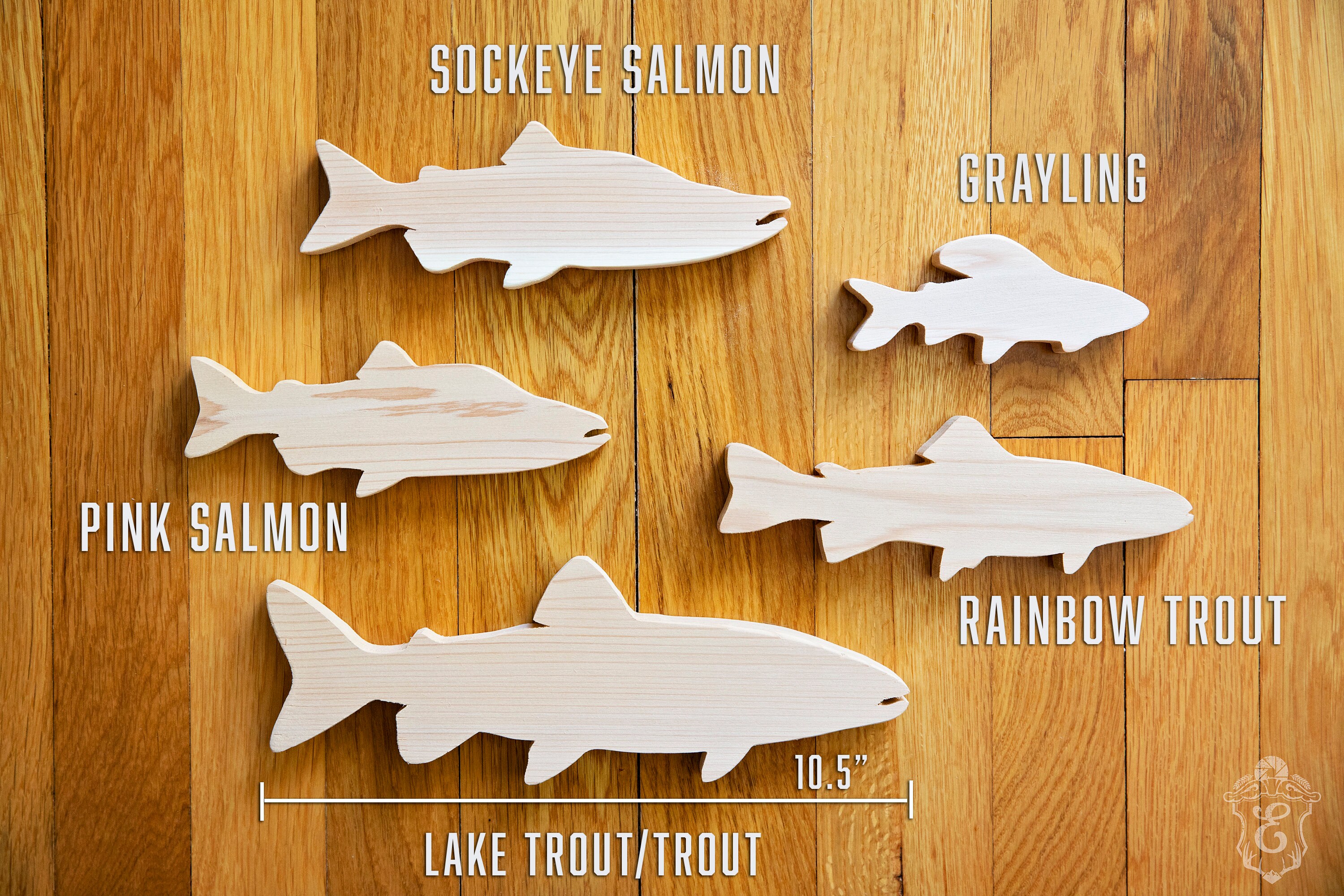 Handmade Trout Salmon Wood Fish Cutouts Fun Kids Activity - Etsy