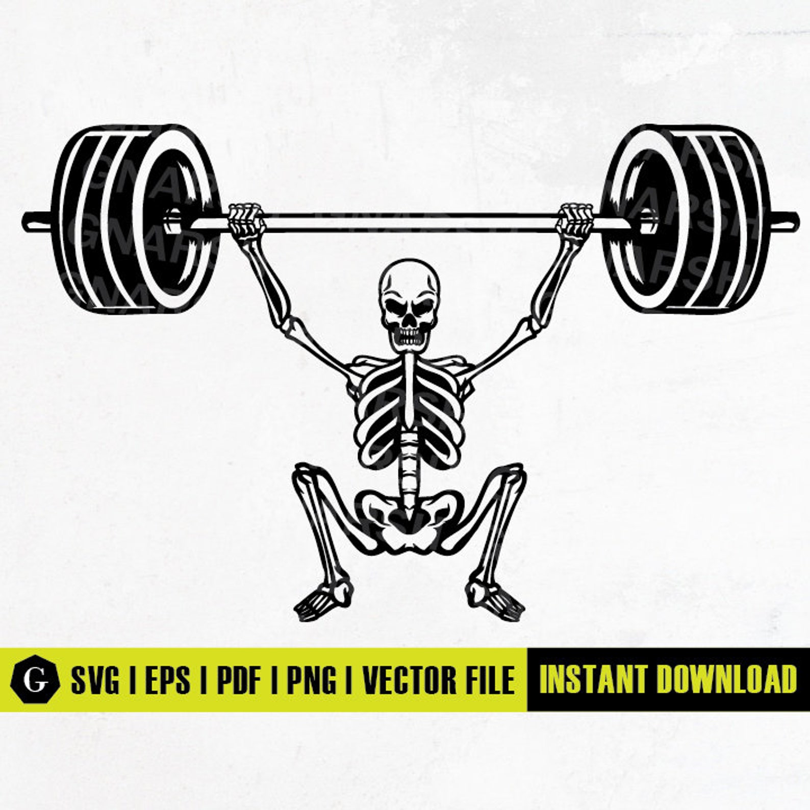 Skeleton Deadlift Gym SVG | Workout Graphics (digital File) - Etsy