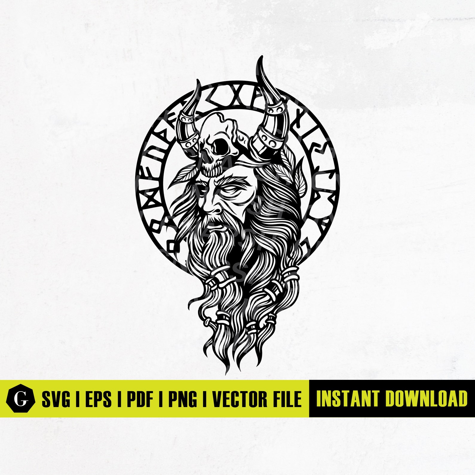 Viking Skull SVG File | Norse Valhalla Warrior Stencil (digital ...