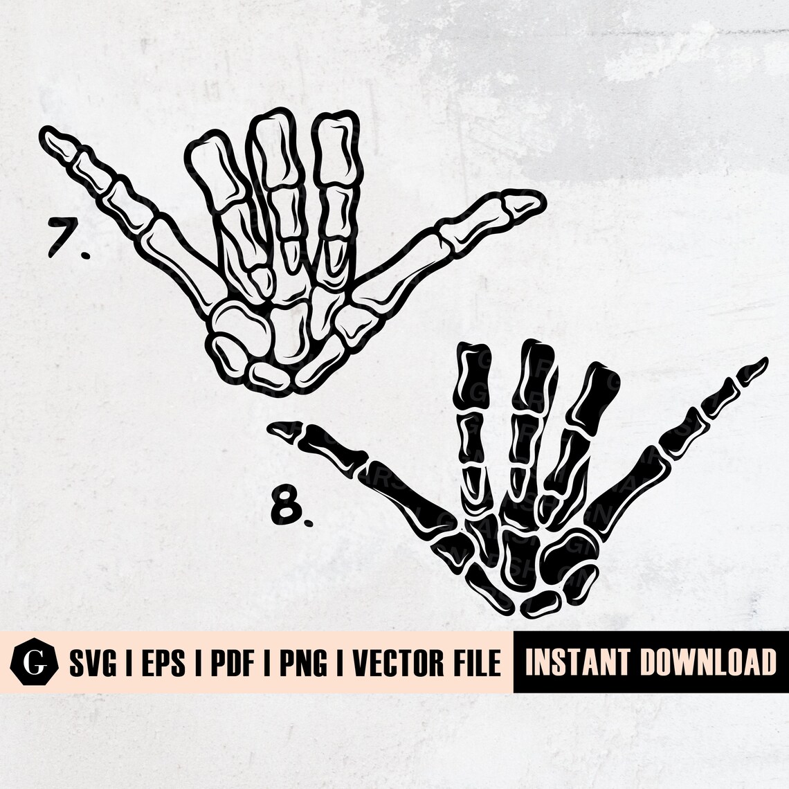 BUNDLE 10 Skeleton Hands Svg Hand Sign Silhouette Bones of - Etsy