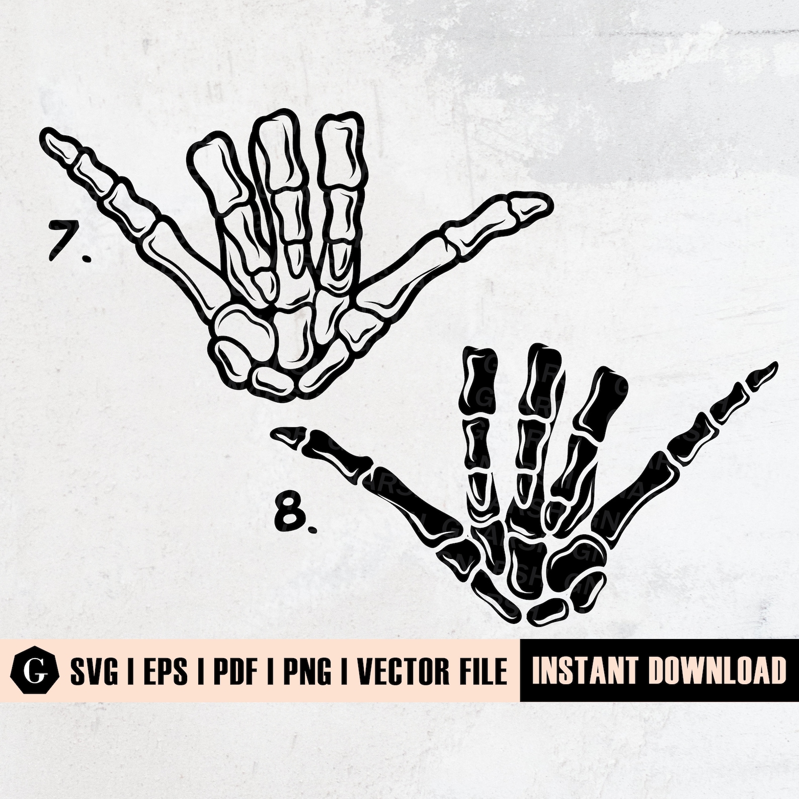 BUNDLE 10 Skeleton Hands Svg Hand Sign Silhouette Bones of - Etsy