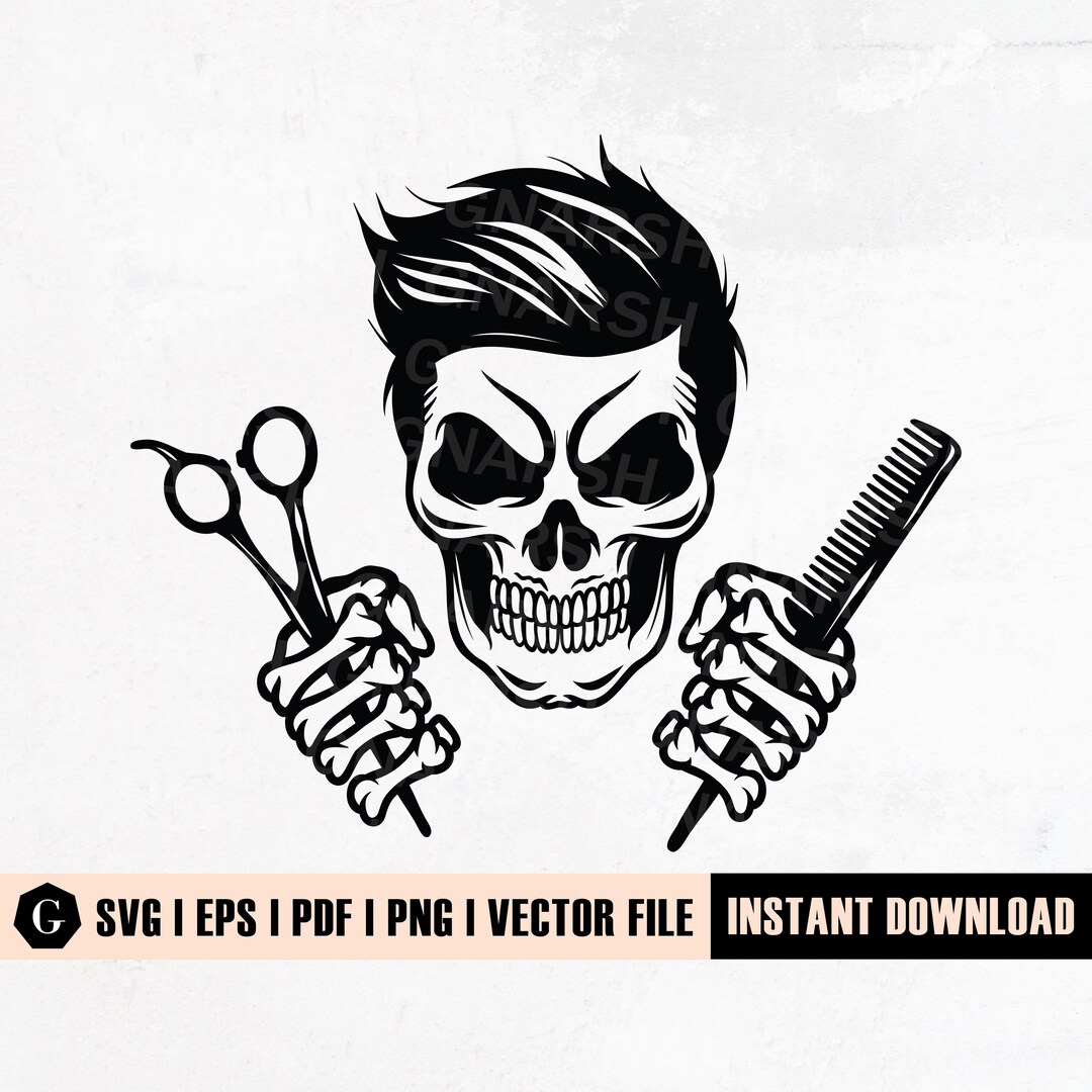 Barber Skull Svg | US Barber Svg | Barber Shirt | Barber Clipart ...