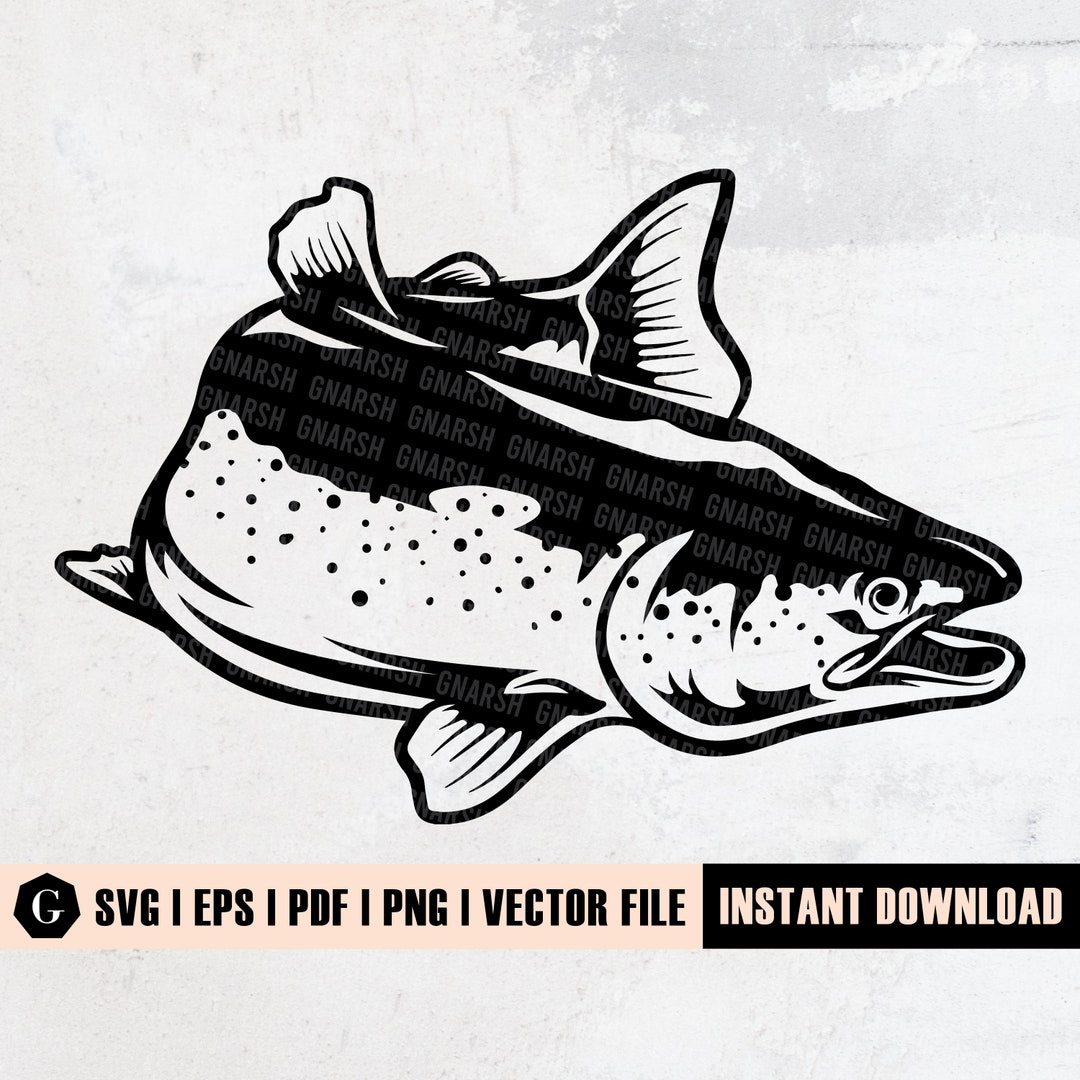 Trout Fish SVG File | Fly Fishing, Angling Cut Files (digital Download ...