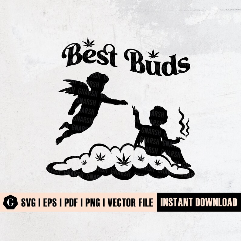 Best Buds Svg Angels Smoking Joint Svg Smoking Weed - Etsy