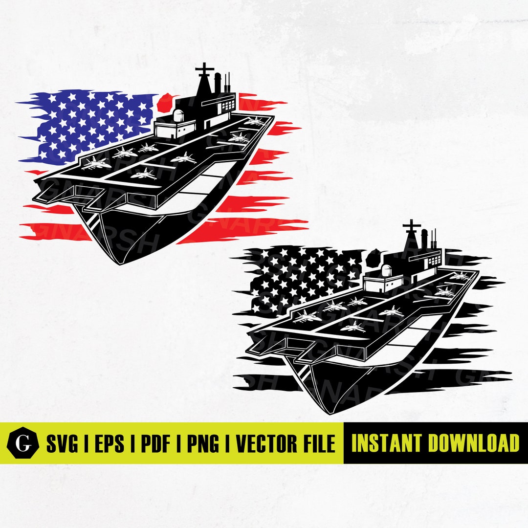 Buy US Aircraft Carrier SVG Navy SVG Airbase Warship Decal Graphics ...