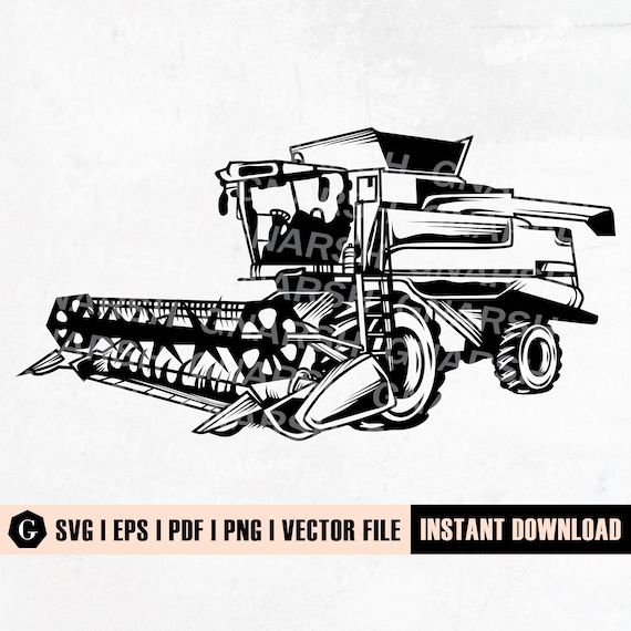 Combine Harvester SVG Wheat Harvester SVG Combine SVG | Etsy