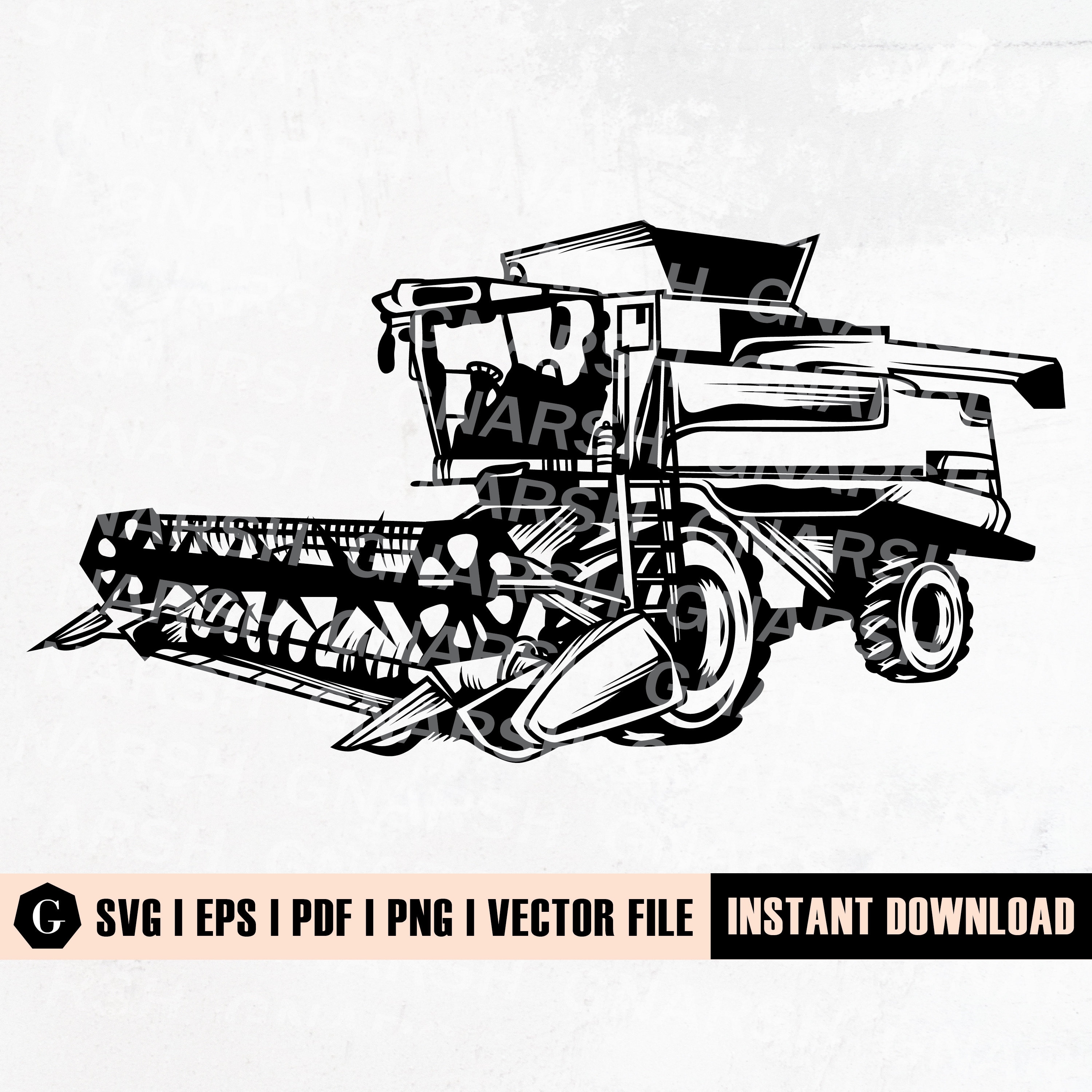 Combine Harvester Clipart Black And White Hen