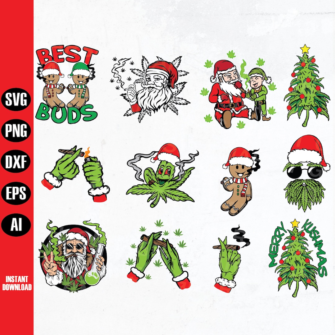 Weed Christmas BUNDLE SVG | Xmas Cannabis | Holiday Marijuana Shirt ...