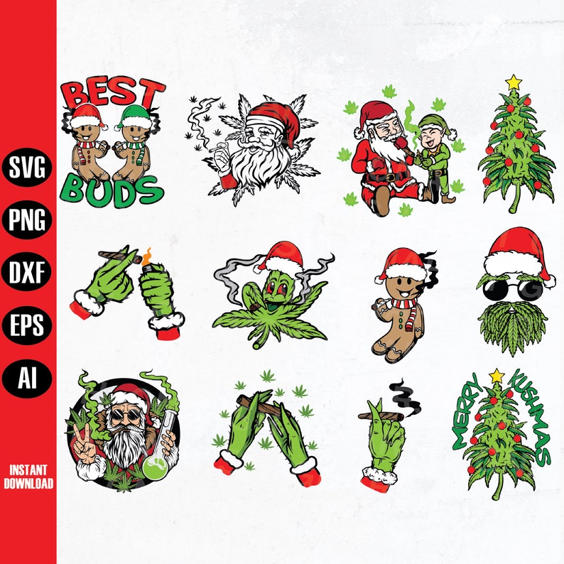 Weed Christmas BUNDLE SVG Xmas Cannabis Holiday Marijuana - Etsy