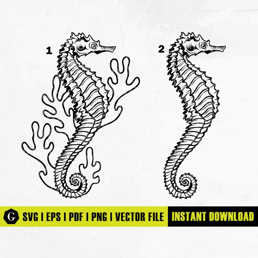 Seahorse & Coral SVG Cut Files | Ocean Animals (digital Download) - Etsy