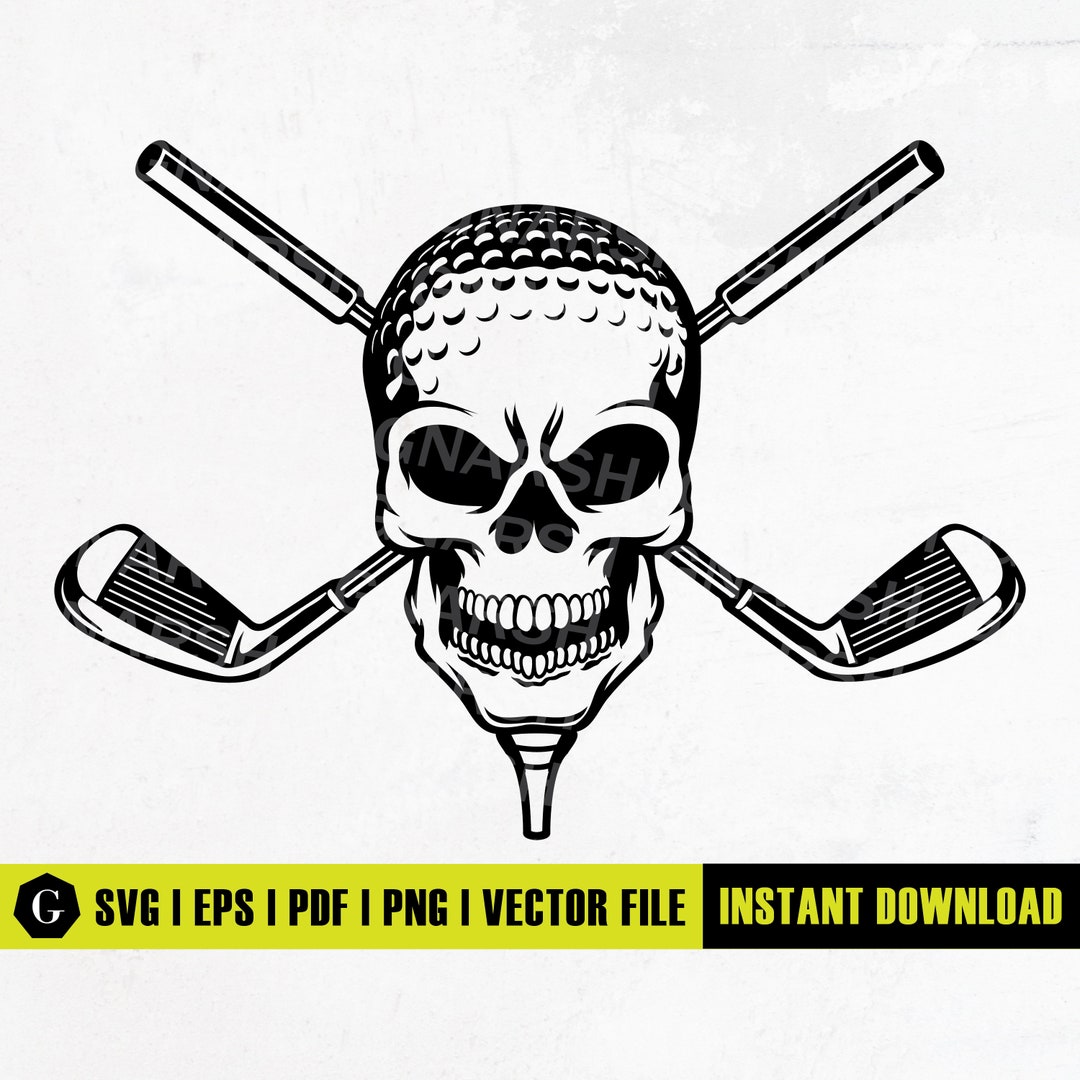 Golf Skull Vector Art | Golf Logo Svg, Png, Dxf, Eps (digital Download ...