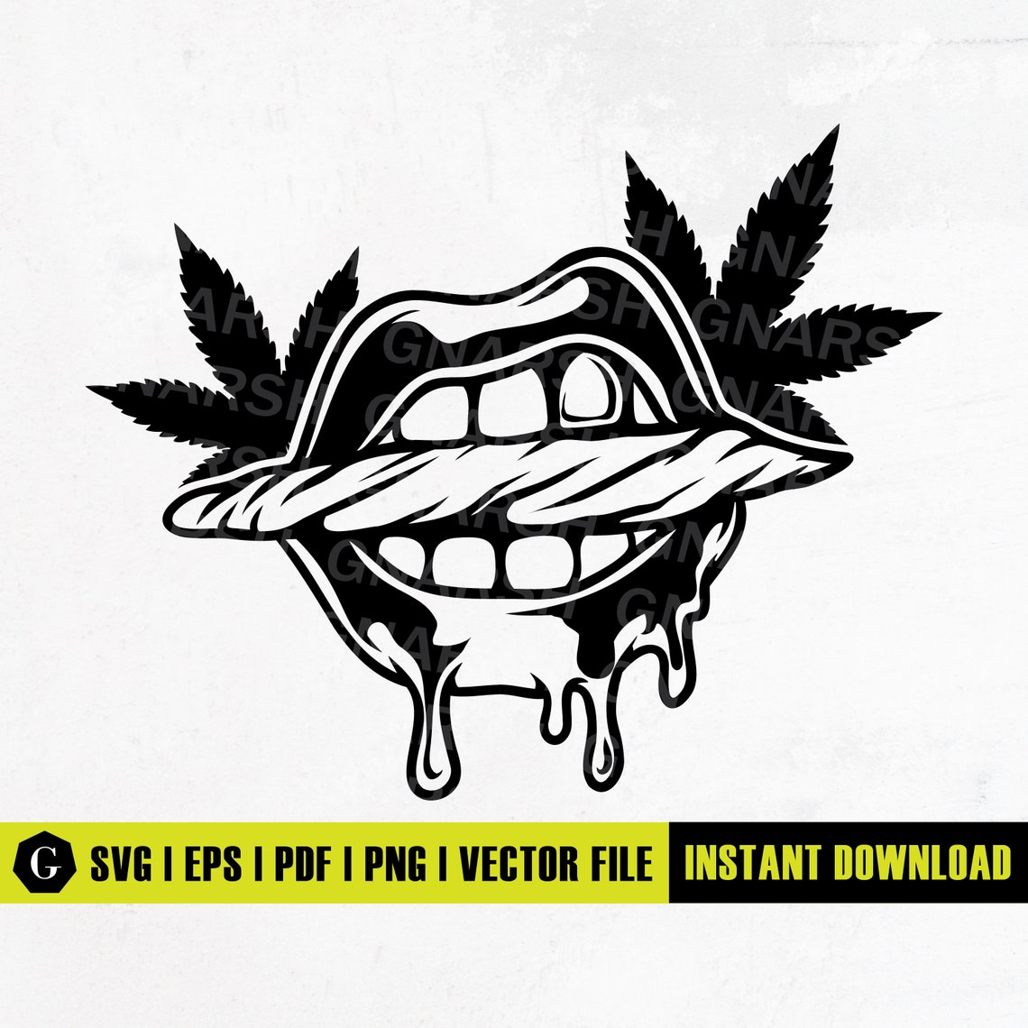 Dripping Lips With Cannabis Joint Svg Lips Smoking Weed Svg - Etsy