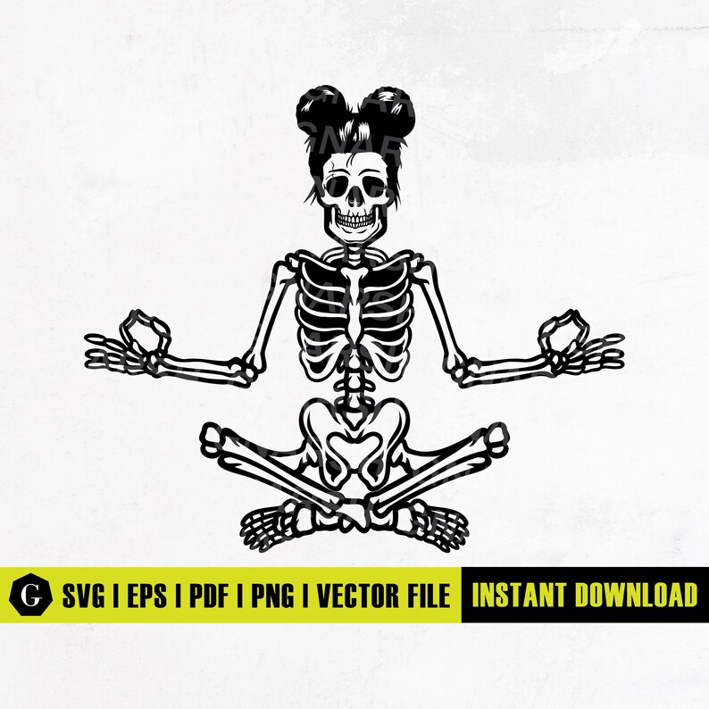 Meditation Skeleton SVG Yoga SVG Namaste SVG Meditate Meditating Om ...