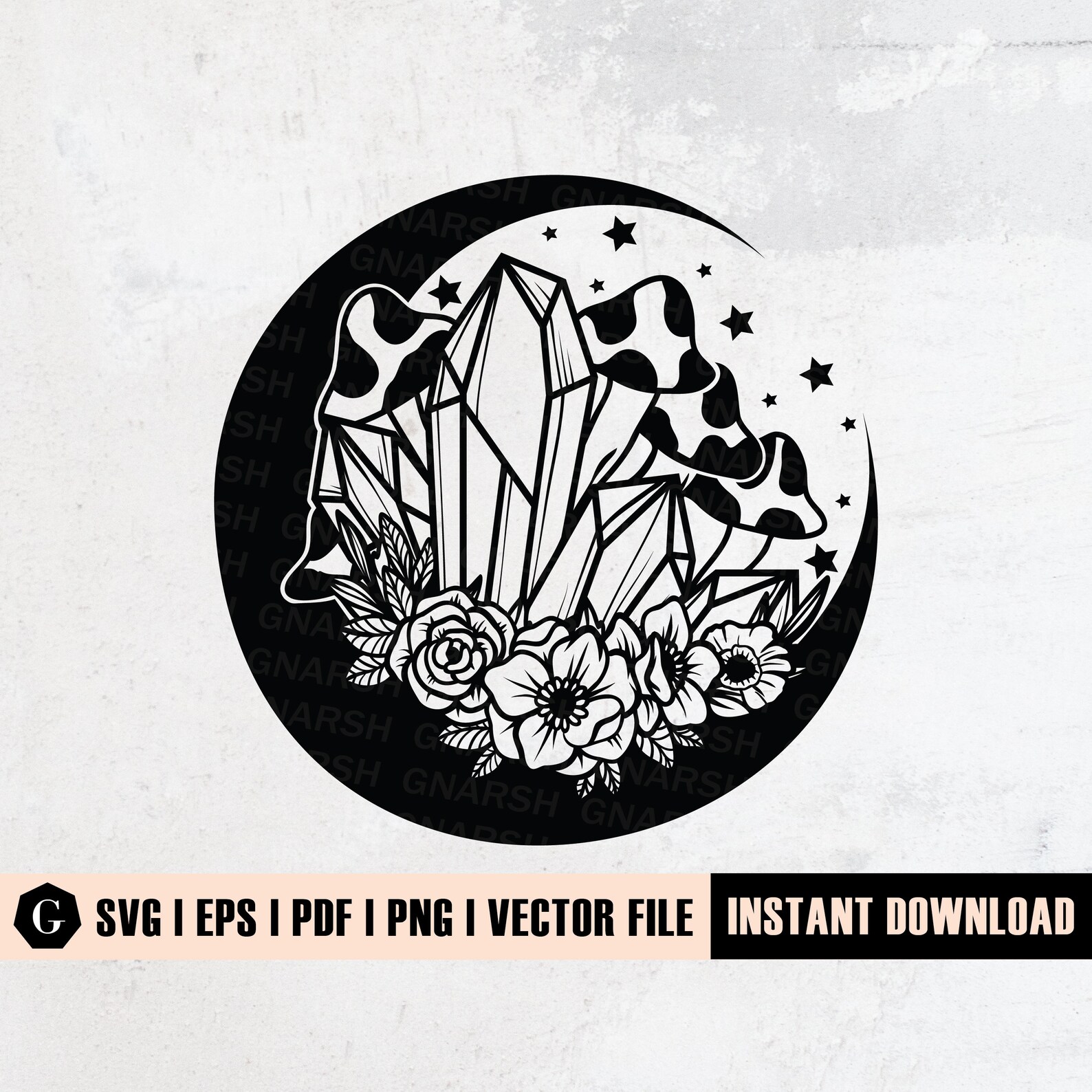 Mushroom Magic Crystals SVG File Crystal Cut File Crystal - Etsy