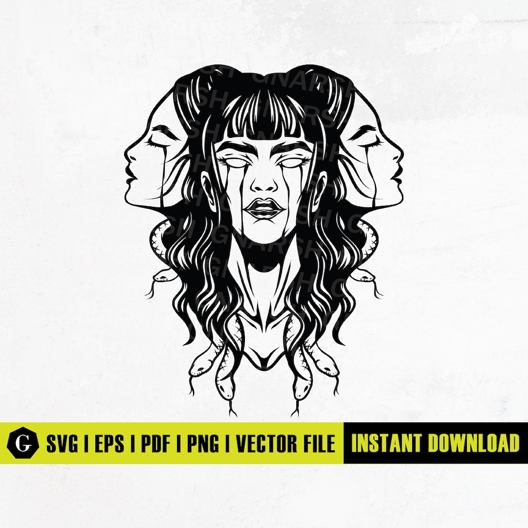Three Headed Girl Svg | Devil Girl Svg | Demon Girl Svg | Gothic Svg ...