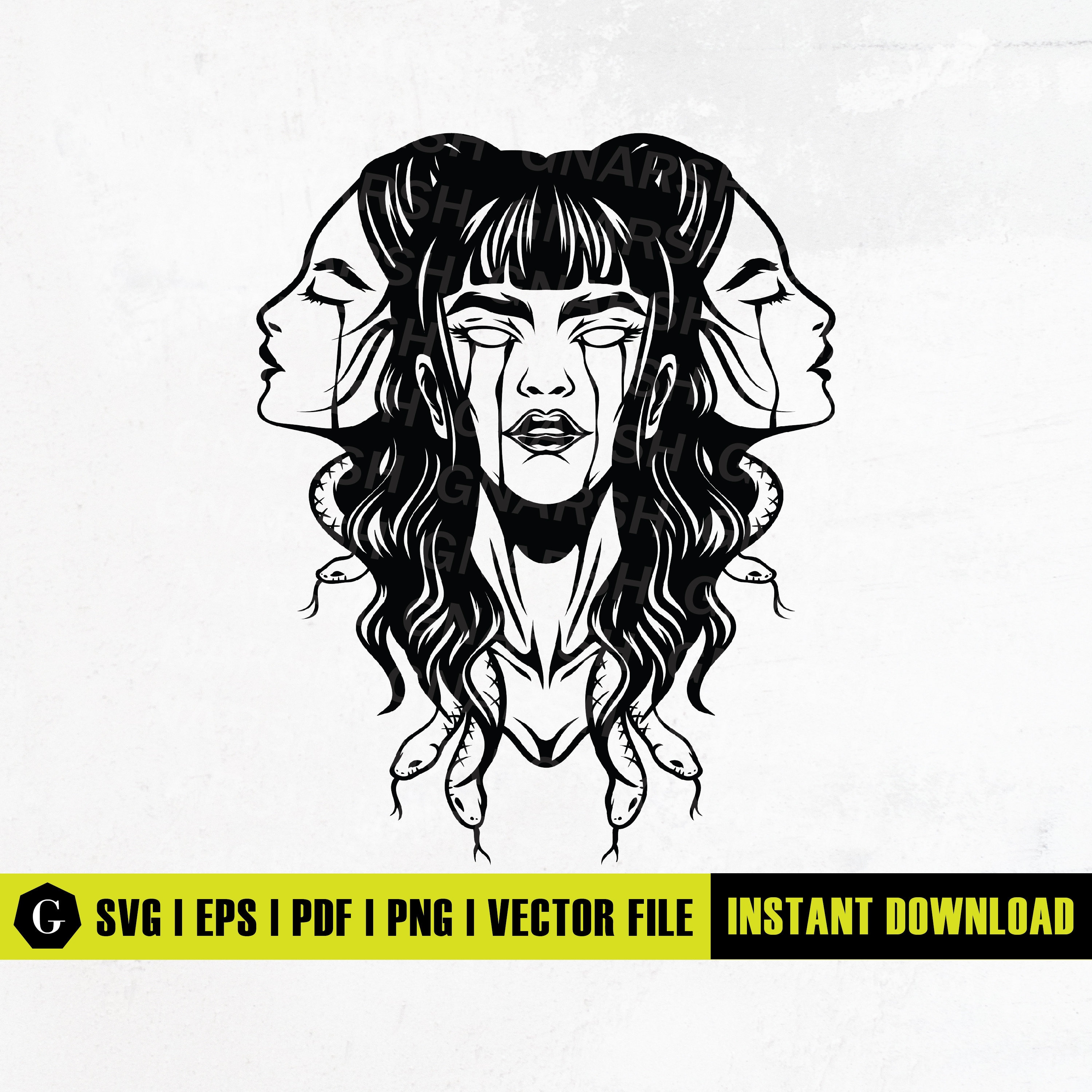 Fille à trois têtes Svg | Diable fille Svg | Démon fille Svg | Svg ...