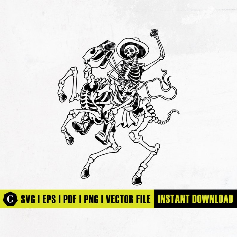 Skeleton Rodeo SVG Bull Riding Svg Cowboy Svg Ranch - Etsy