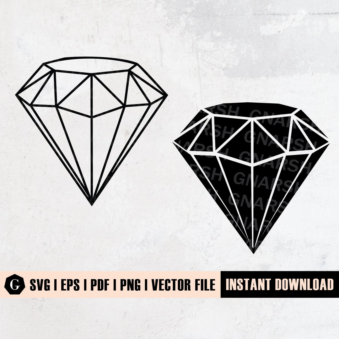 Diamond SVG Files | Diamond Cut Files | Diamond Vector | Crystal Svg ...