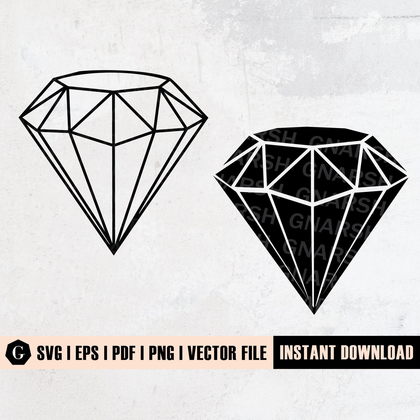 Diamond SVG Files Diamond Cut Files Diamond Vector - Etsy