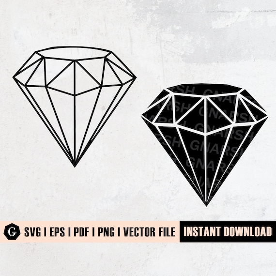 Diamond SVG Files Diamond Cut Files Diamond Vector - Etsy