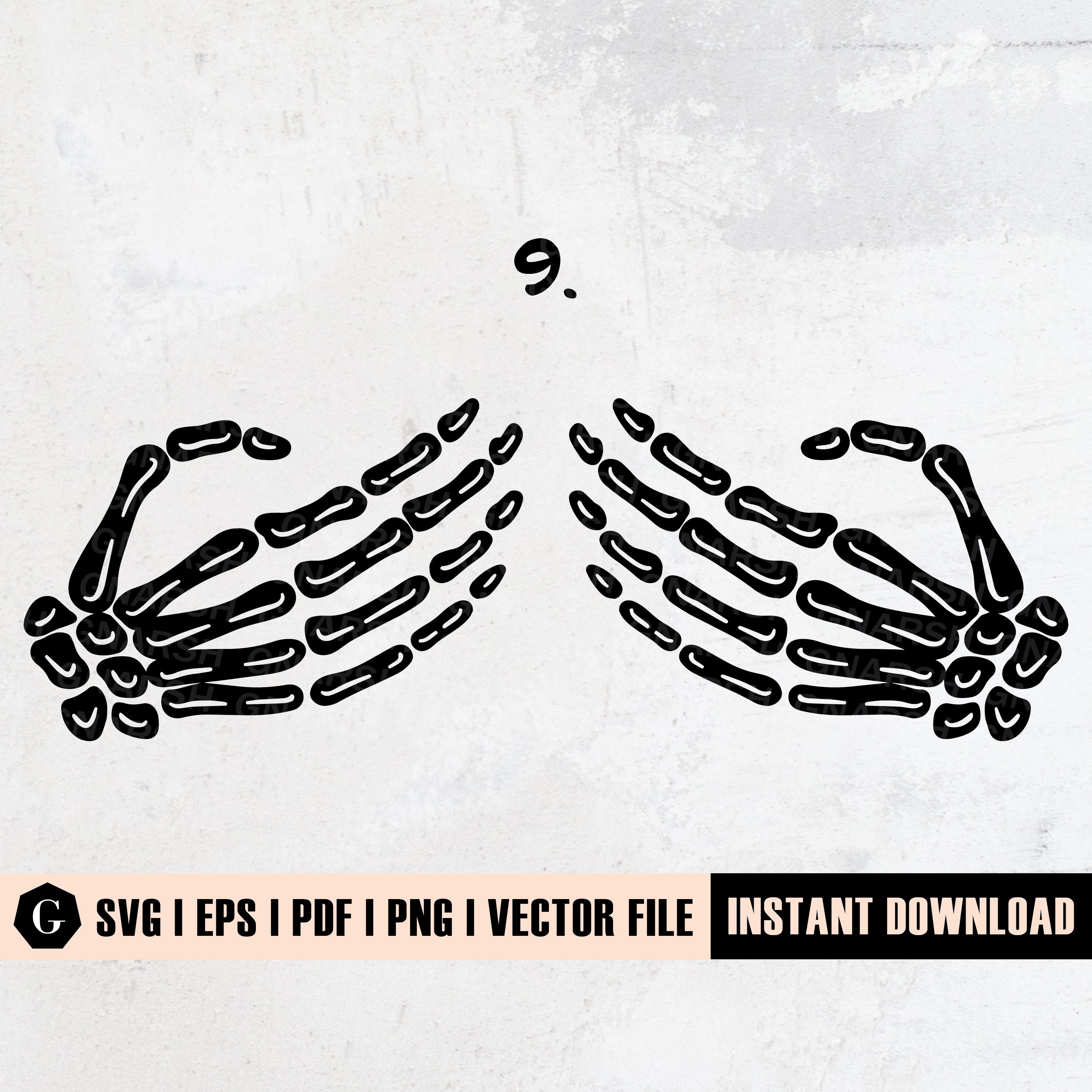 BUNDLE 10 Skeleton Hands Svg Hand Sign Silhouette Bones of - Etsy