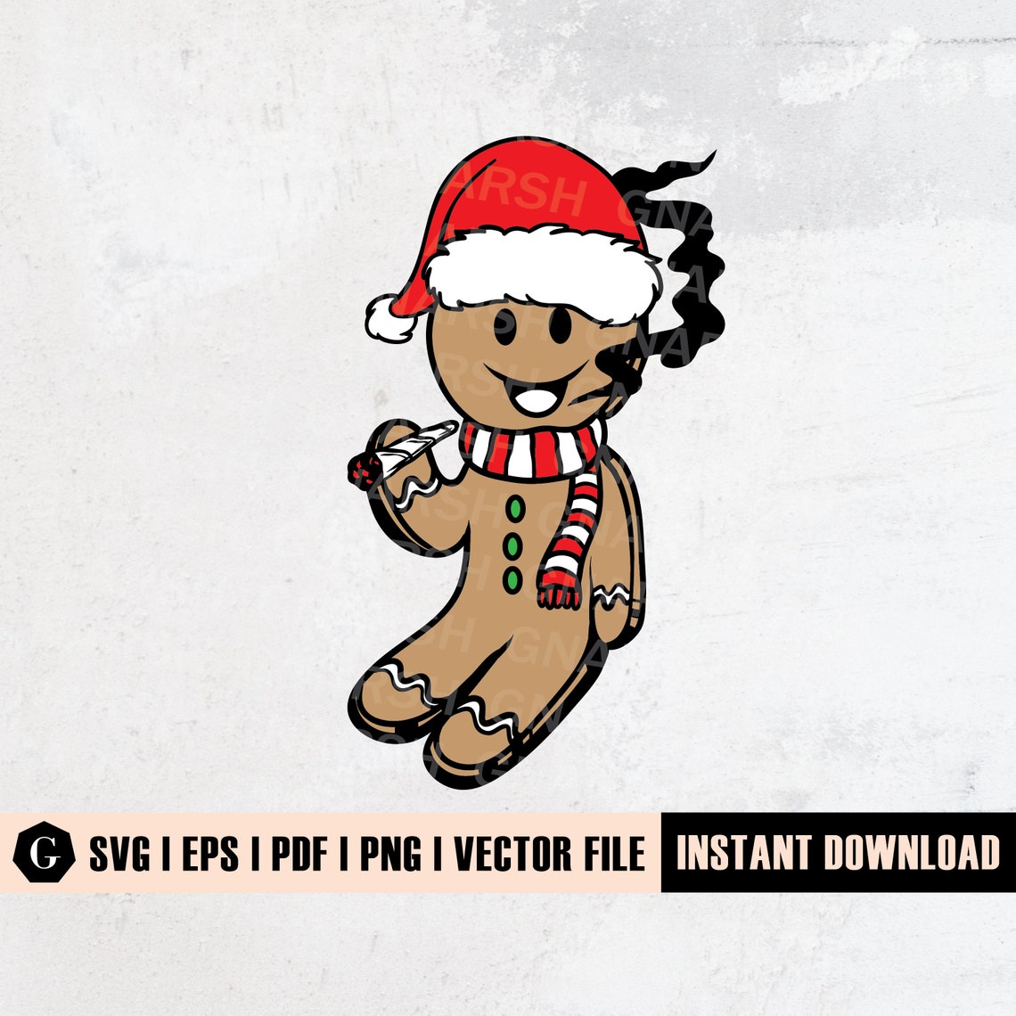 Smoking Gingerbread Man Svg Smoking Weed Svg Smoking | Etsy