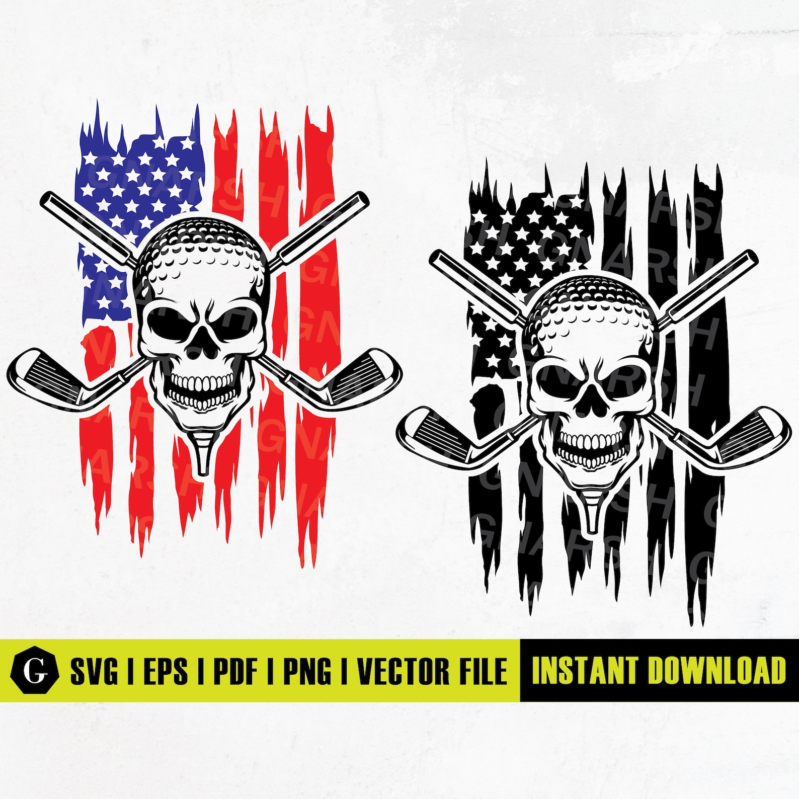 US Golf Skull Svg Golf Logo Svg Skull Svg Golf Svg - Etsy