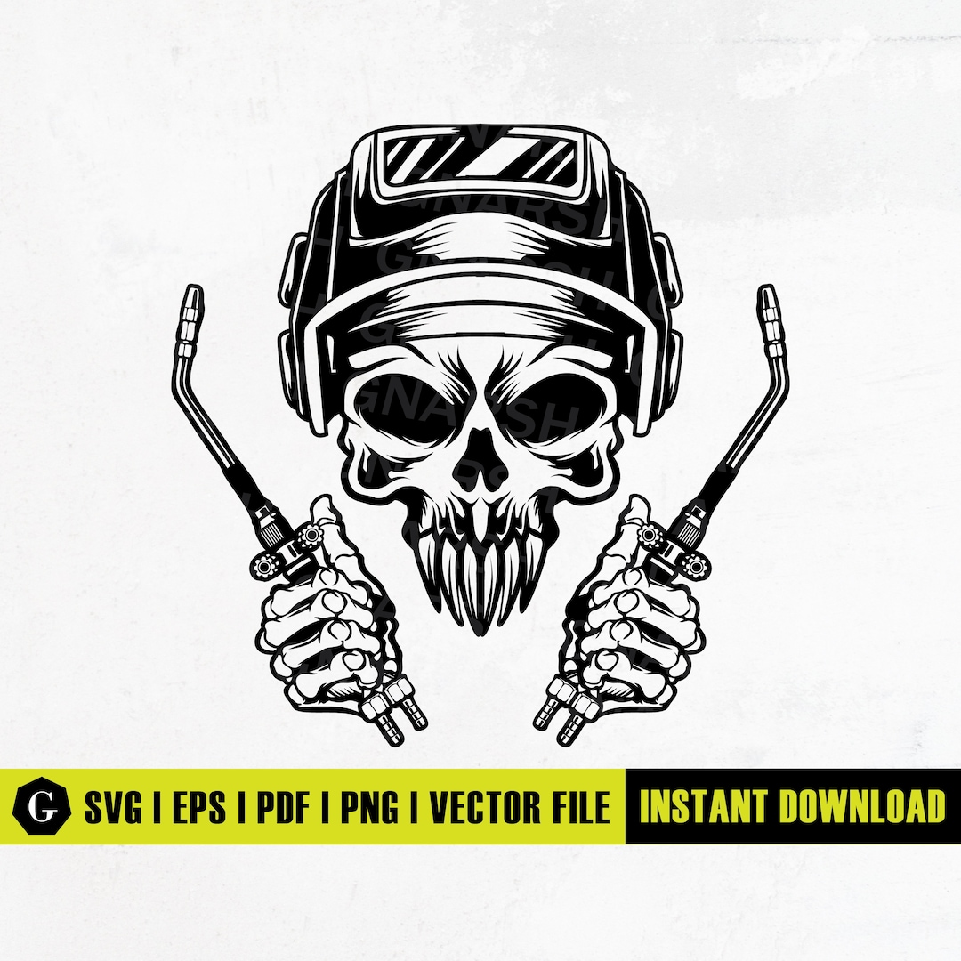 Welder Skull Svg | Welder Svg | Welder Mechanic Svg | Welding Svg ...