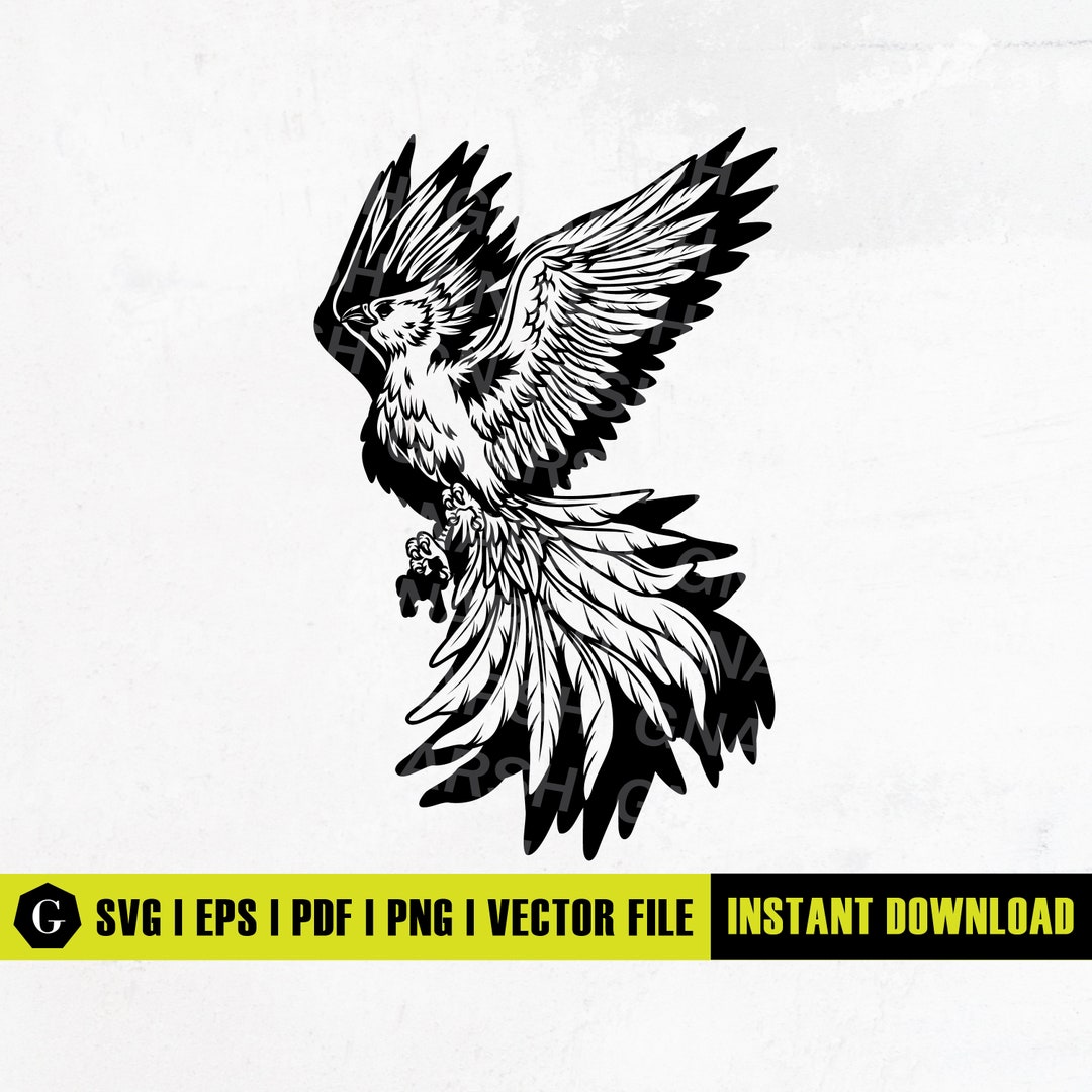 Phoenix Svg for Cricut and Silhouette | Bird Svg | Phoenix Wings Svg ...