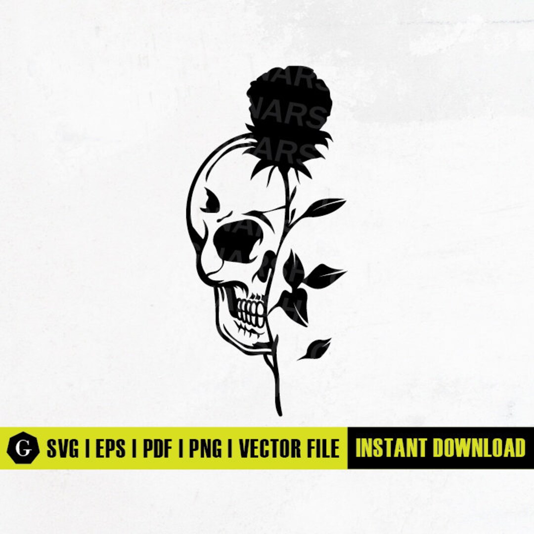 Skull Svg File | Flower Skull Svg | Skull Clipart | Floral Skull Svg ...
