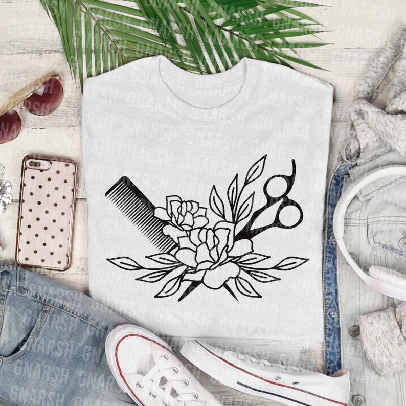 Floral Hair Dryer Svg Hairstylist Svg Beautician Svg Etsy
