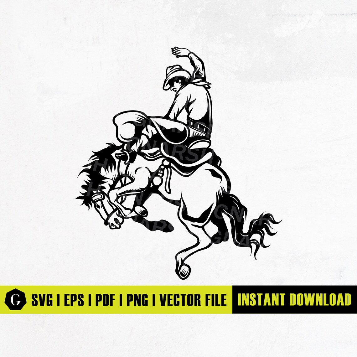 Cowboy Riding Horse SVG | Rodeo Clipart (digital Files) - Etsy