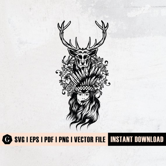 American Native Woman SVG File Indian Woman Native - Etsy