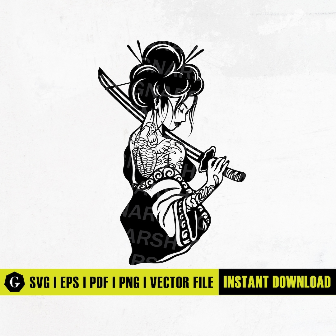 Geisha Girl Svg | Geisha Art | Samurai Girl Svg | Ninja Svg | Shinobi ...