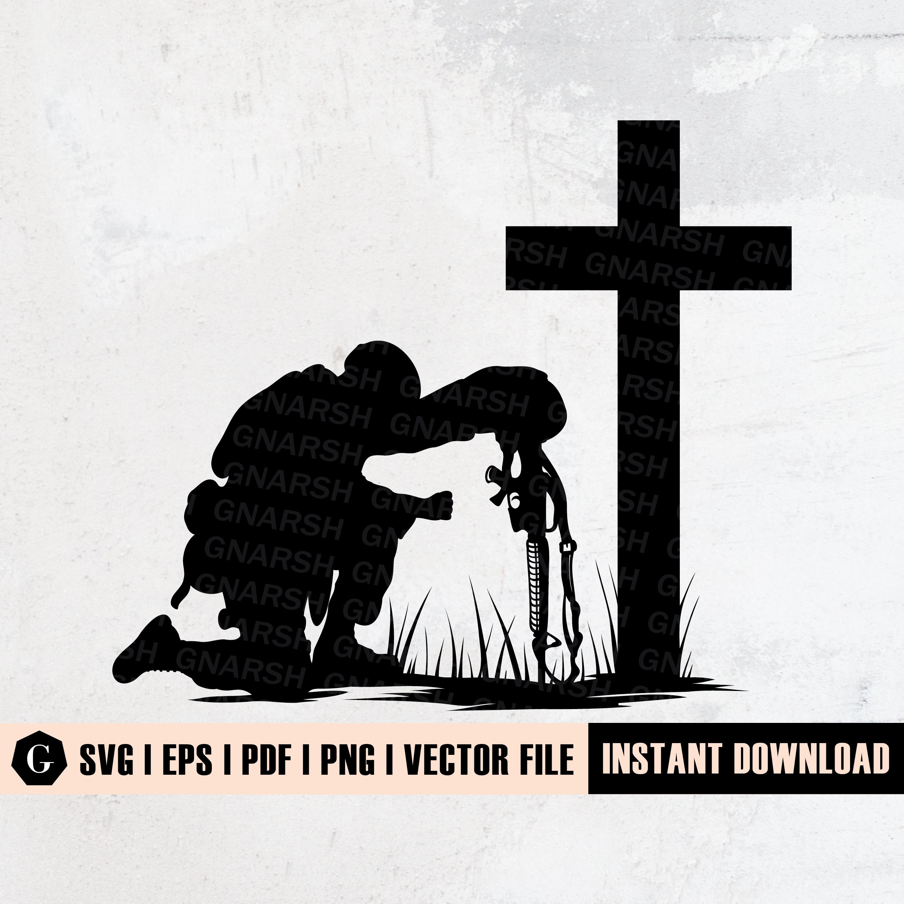 Praying Soldier Silhouette