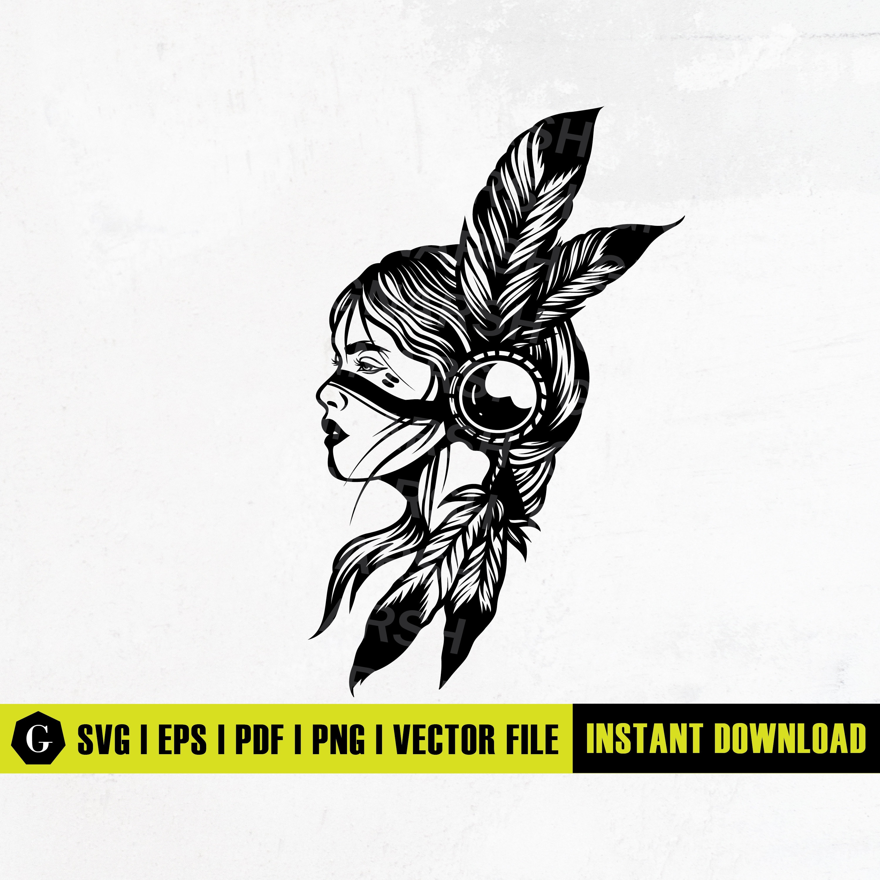 American Native Woman SVG File | Indian Girl | Native American Svg ...