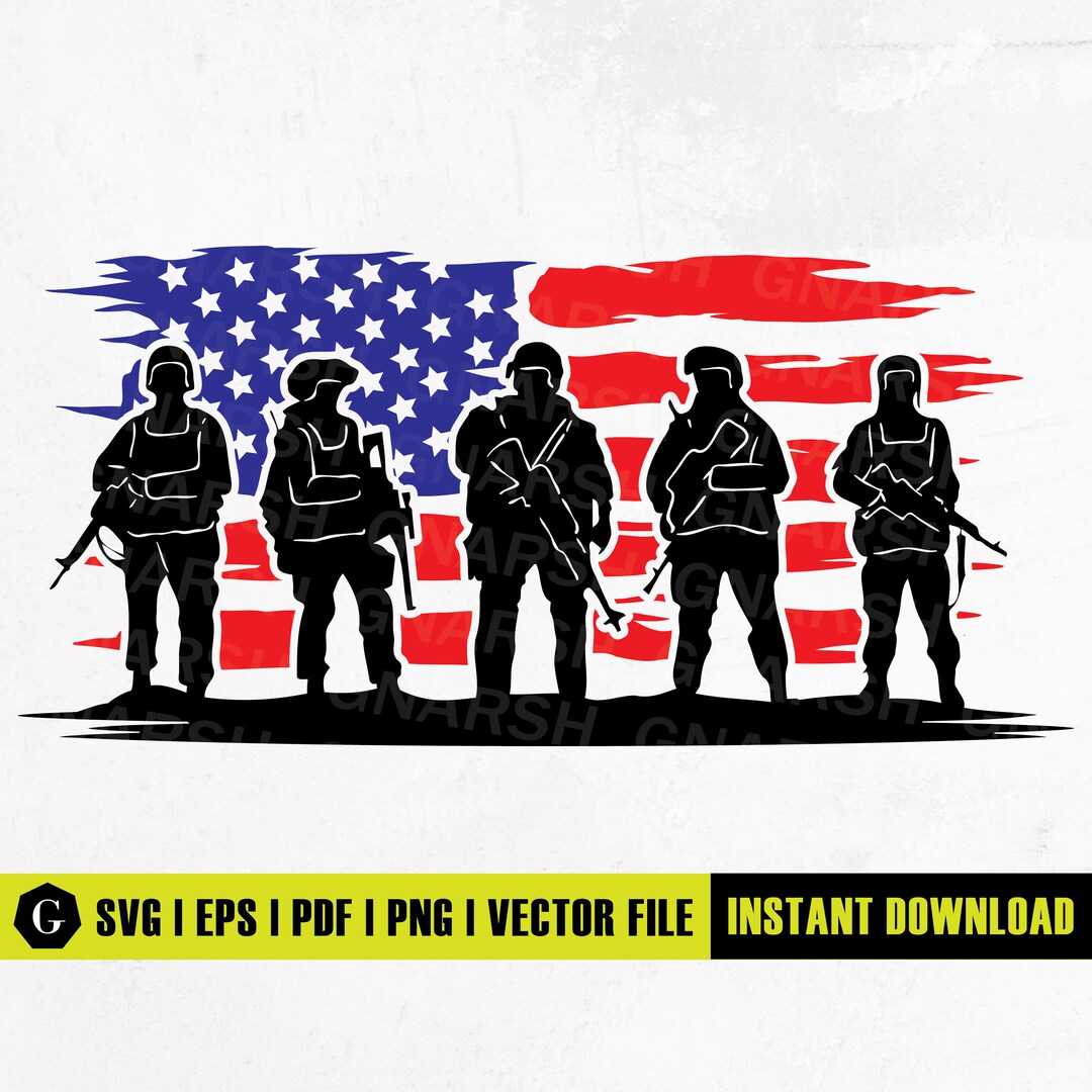 American Troops SVG | US Flag, Soldier Clipart (digital Files) - Etsy
