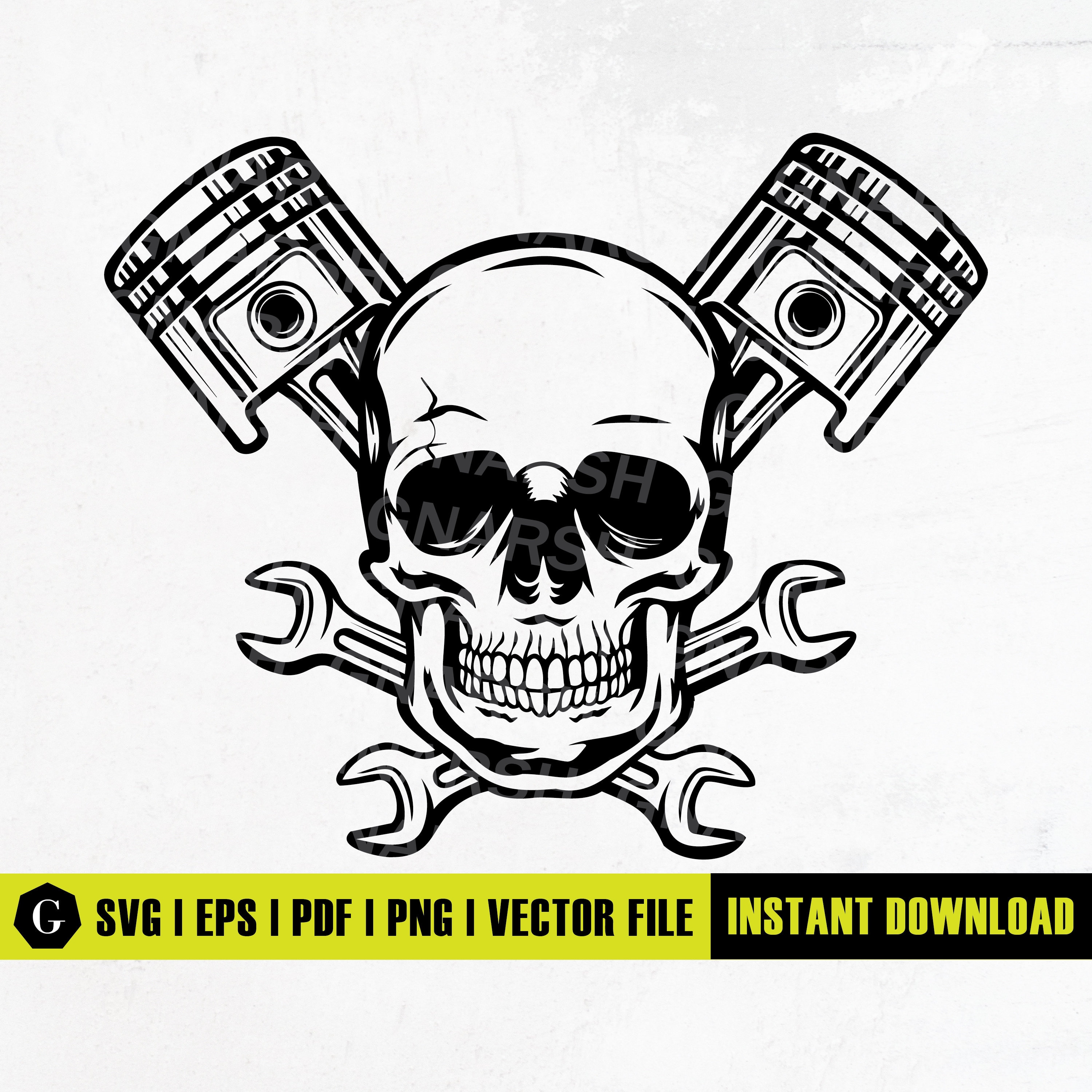 Skull Mechanic Svg | Mechanic Skull Svg | Mechanic Logo | Patriotic ...