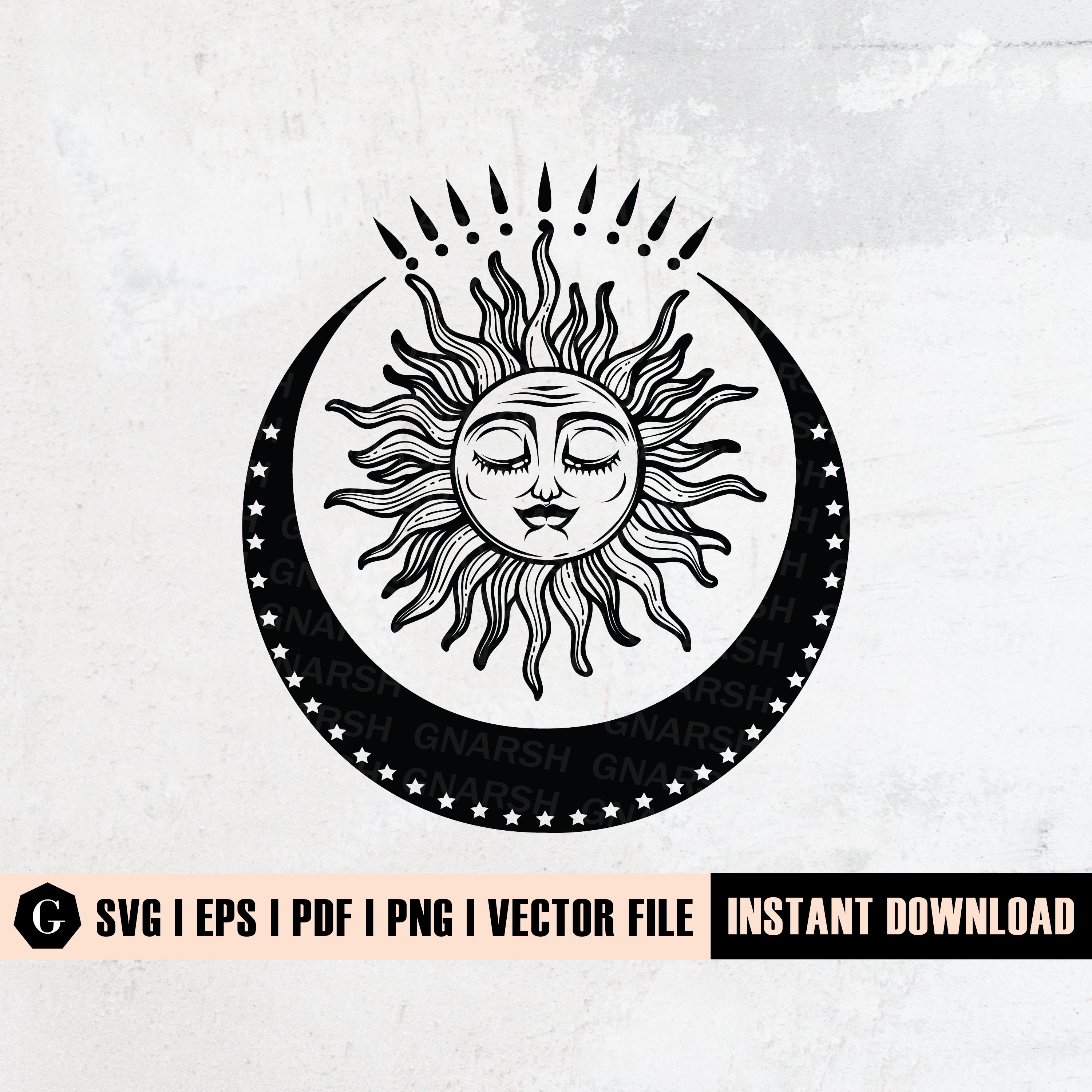 Spiritual Sun and Moon Astrology Svg Sun and Moon Svg | Etsy