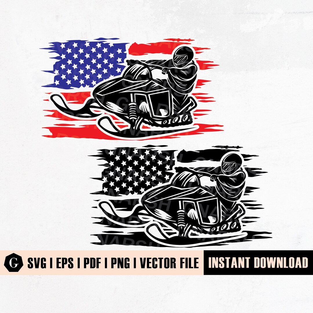 US Snowmobile Rider SVG Winter SVG Snowmobiler Svg Snowmobile Shirt ...