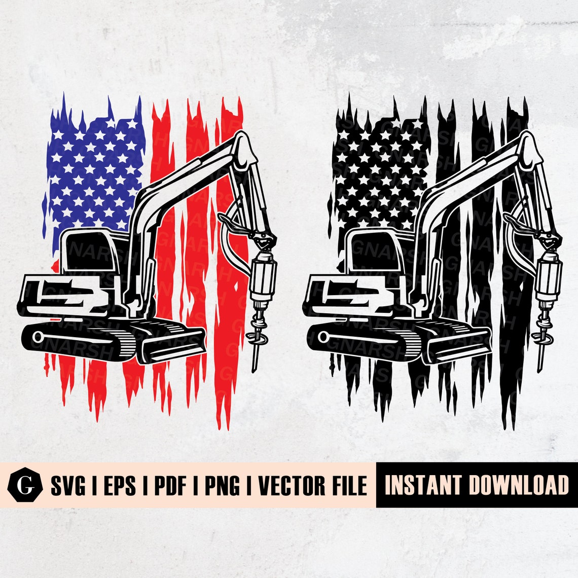 USA Pile Driver SVG Excavator svg Heavy Equipment Svg | Etsy